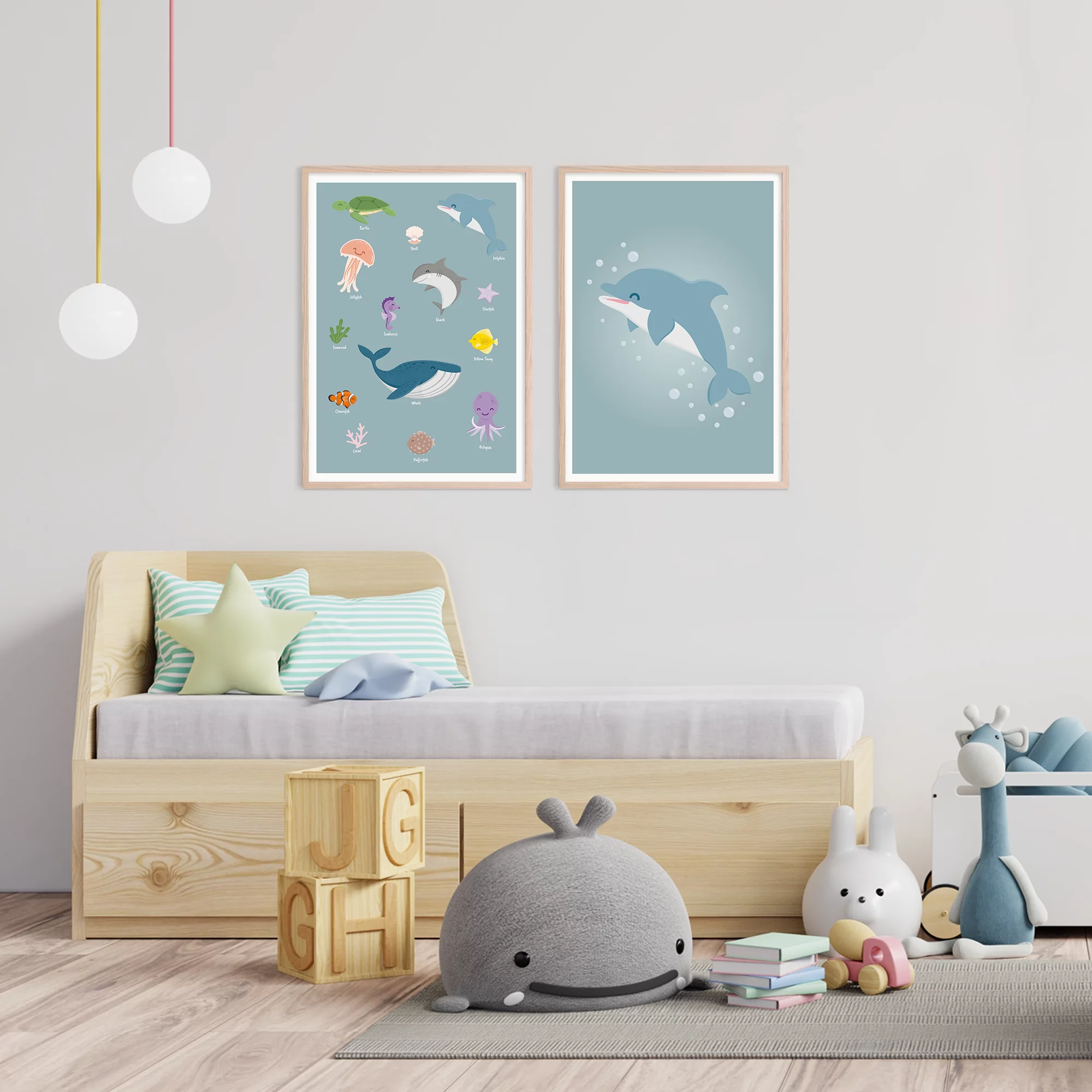 Posters med havsdjur från djupet | Magiska barnrum